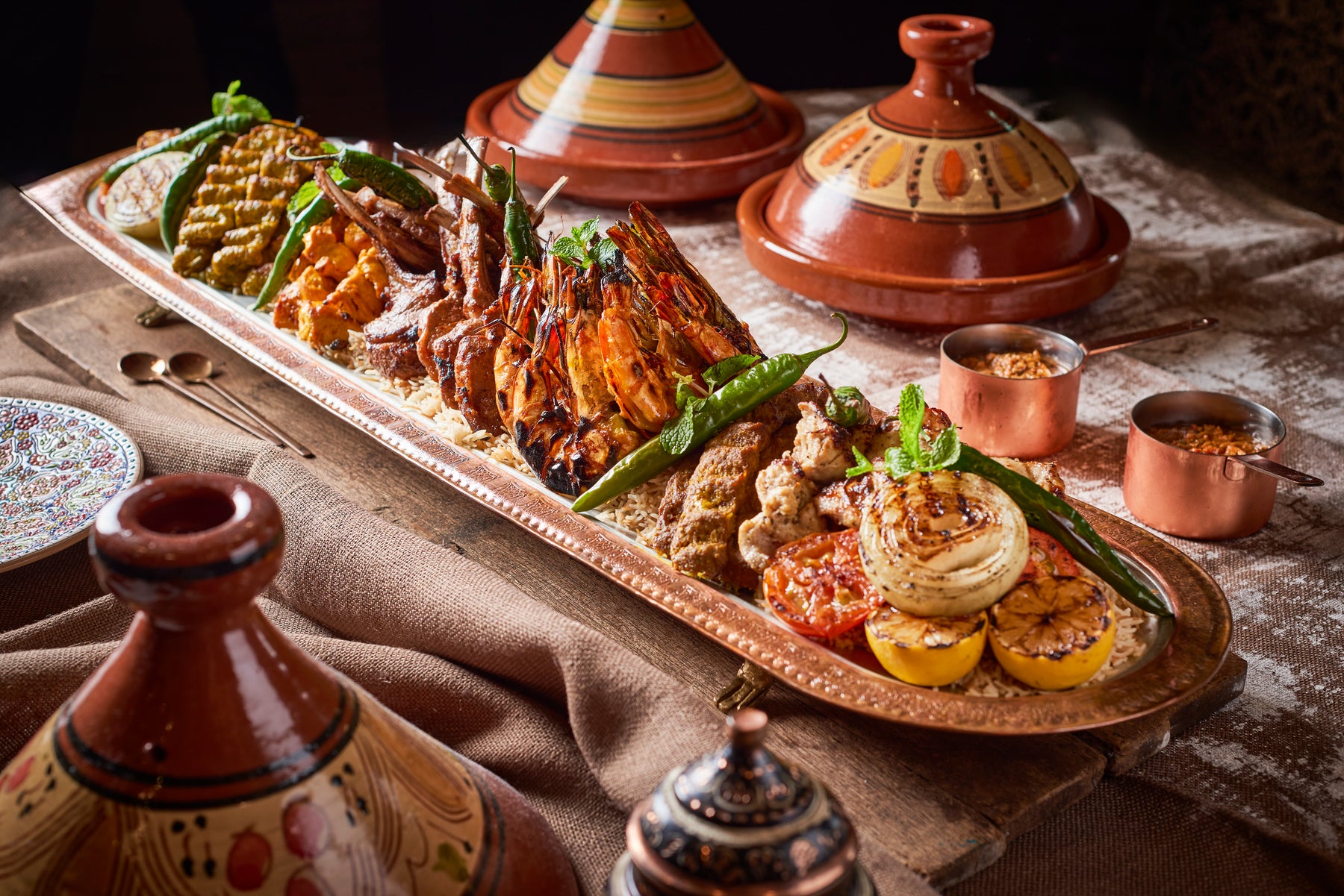 Mixed Charcoal Grilled Platter FOR 10 PAX – Tarboush Restaurant Singapore