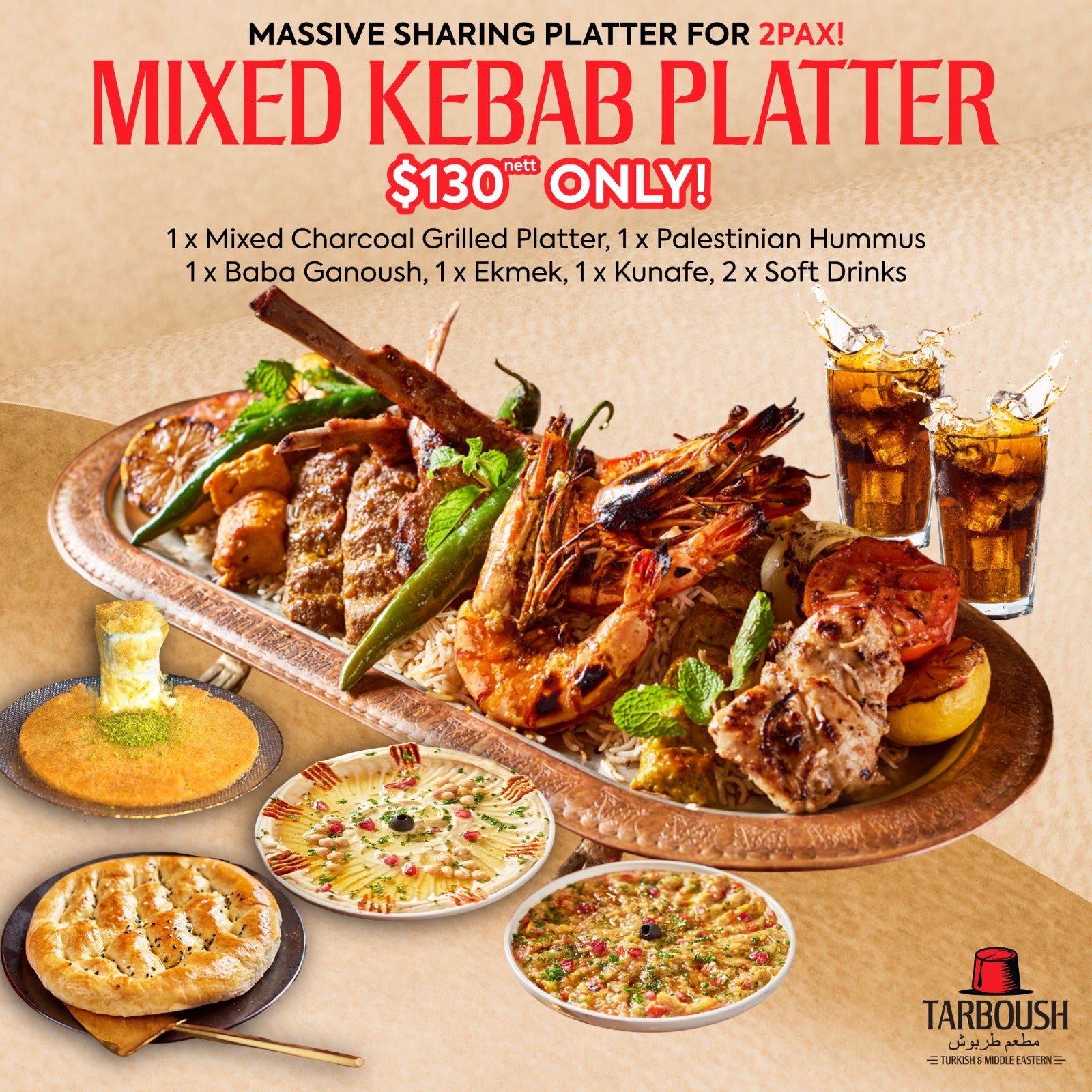 Mixed Kebab Platter in Singapore | Halal Grilled Meat by Tarboush ...